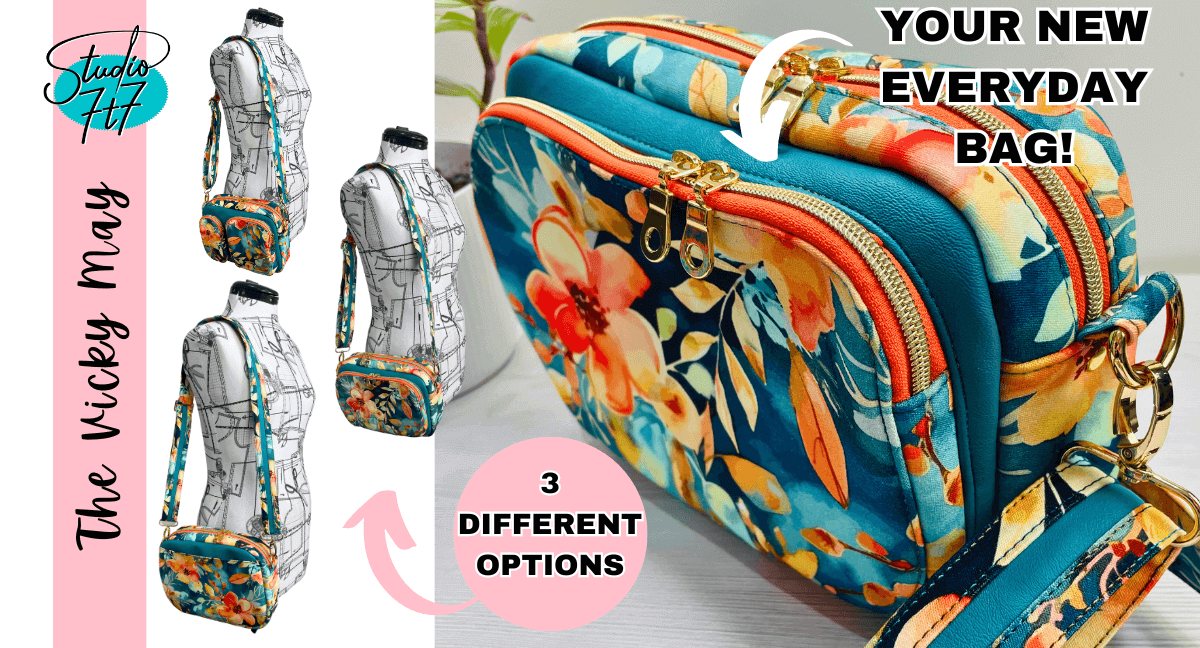 The Perfect Cross Body Bag Pattern - 3 front zipper options!